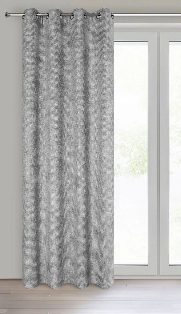 ZATEMŇOVACÍ ZÁVĚS NA KROUŽCÍCH ALETA 135X250 CM ŠEDÁ