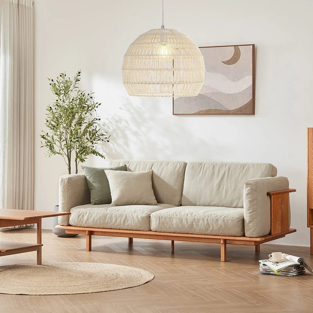 Costway Pletené závěsné svítidlo Boho stropní svítidlo s nastavitelnou výškou