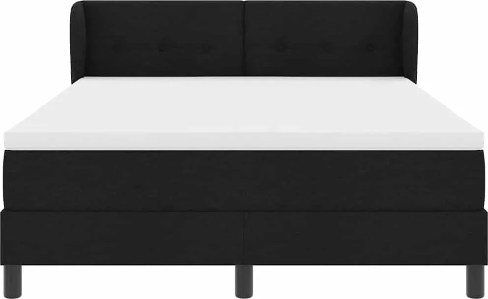 Postel s boxspringem s čelo Černá 160 x 200 cm textil 3340033