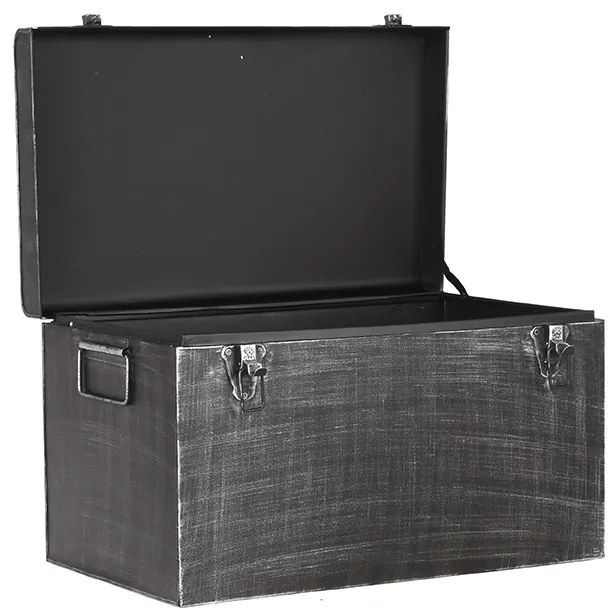 Černý kovový úložný box Vint XL