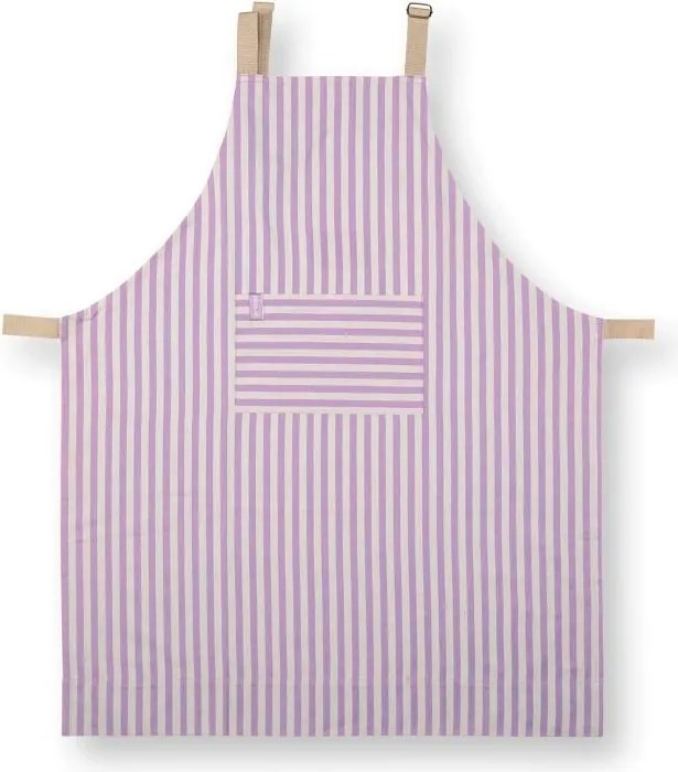 Pip Studio Apron Stripes kuchyňská zástěra  - lila (Kuchyňská zástěra v lila barvě o rozměru 72 x 89.5 cm )
