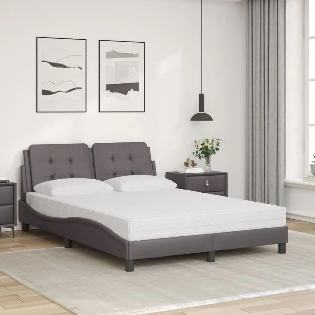 Rám postele bez matrace Zadar šedá 140 x 190 cm umělá kůže 3208862