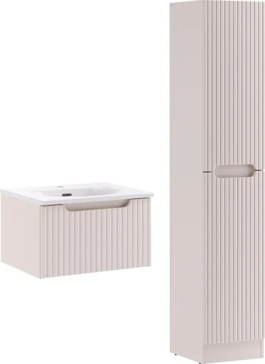 Koupelnová sestava Nova Cashmere Sky I se zápustným umyvadlem a skříňkami 50 cm kašmírová