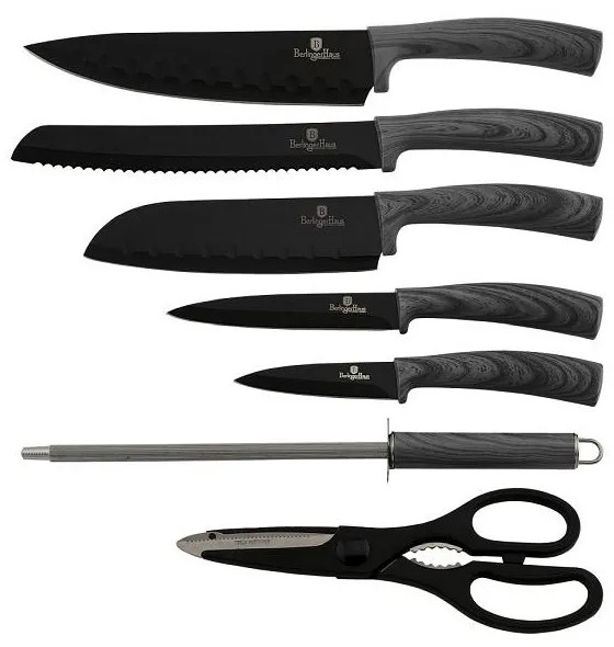 BERLINGERHAUS Sada nožů ve stojanu s nepřilnavým povrchem Forest Line Dark 8 ks