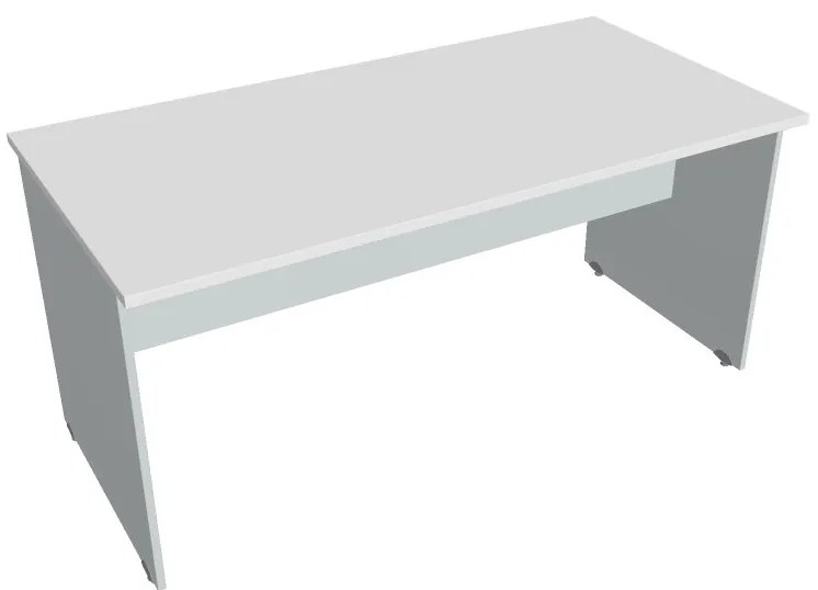 Stůl jednací rovný 160 cm - Hobis Gate GJ 1600 Dekor stolové desky: bílá, Dekor lamino podnože: šedá