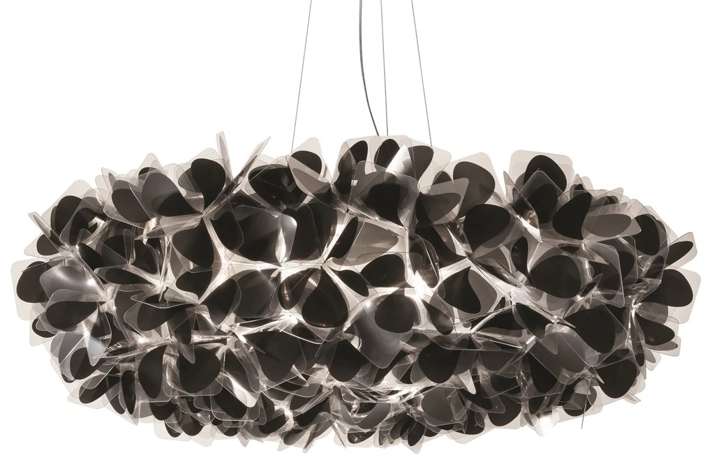Slamp Clizia Mama Non Mama Black 130, designové svítidlo s čirým kabelem, 15x12W E27, prům. 130cm