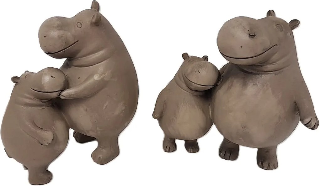 PRODEX IMPORT Zahradní figurka hroch s mládětem velký 15x13 cm
