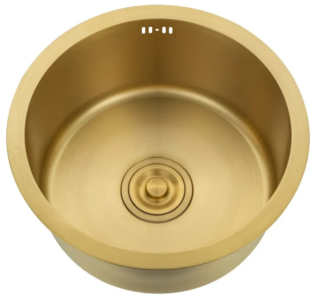 Velazo Dřez 1 komorový, nerez - VE-4242G, ø 42 cm, zlatý