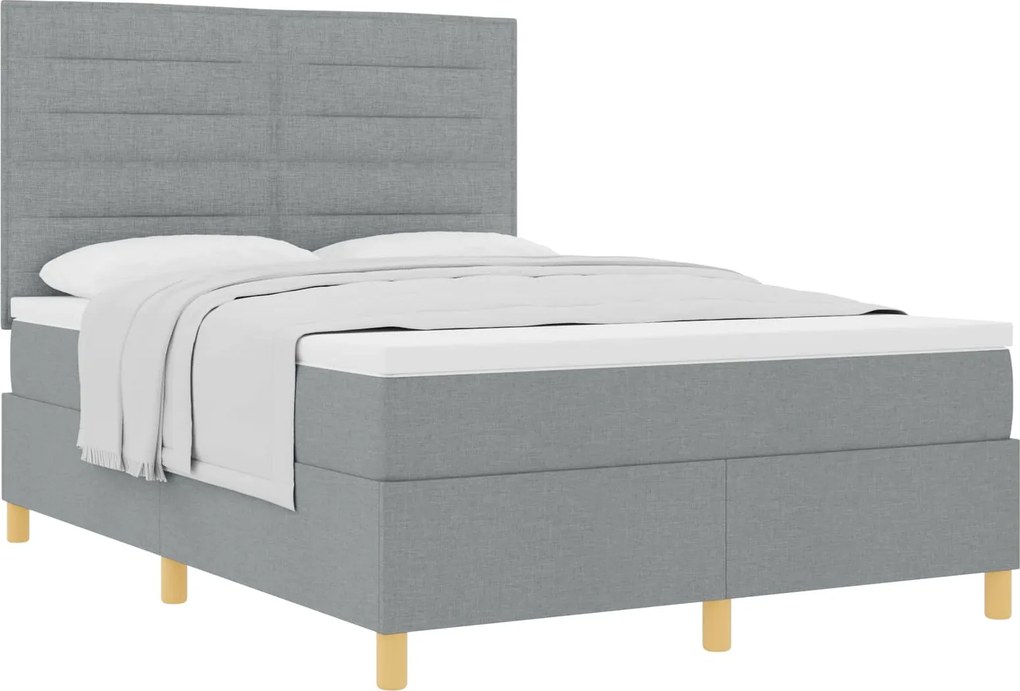 Postel s boxspringem s matrací Světle šedá 140 x 200 cm textil 3339546