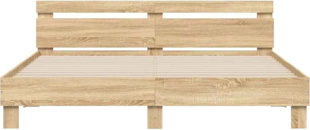 Rám postele s čelem dub sonoma 200 x 200 cm kompozitní dřevo 3207394