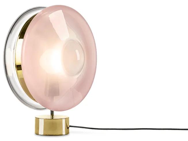Bomma Orbital skleněná stolní lampa Barva: Růžová, Barva kování: Stříbrná