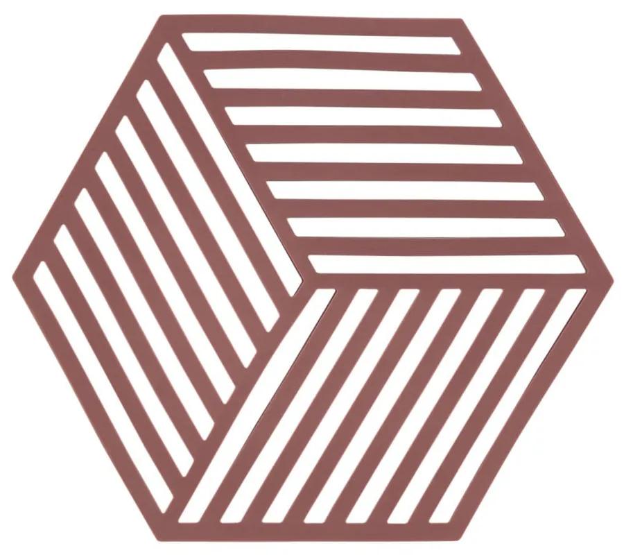 Starorůžová silikonová podložka pod horké nádoby Zone Hexagon