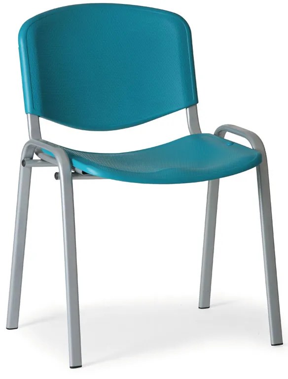 Plastová židle ISO - šedé nohy, zelená