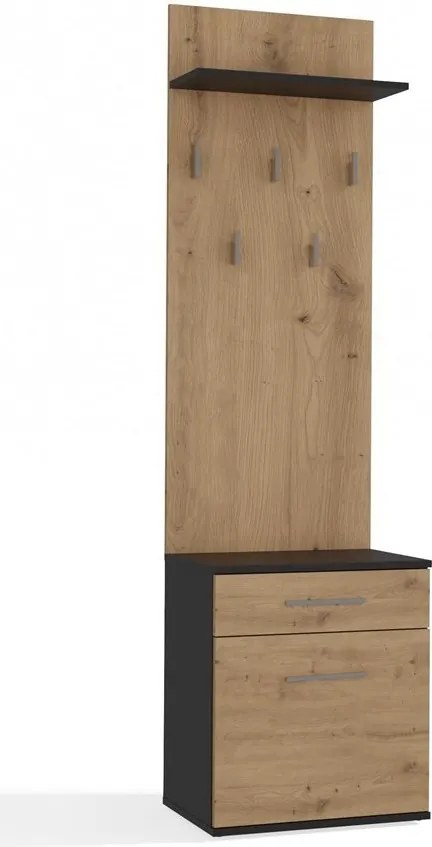FALCO Předsíňová stěna Topaz antracit/dub artisan
