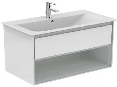 Ideal Standard Connect Air - Skříňka pod umyvadlo, 100x44x52 cm, lesklá bílá/světlá šedá mat E0828KN