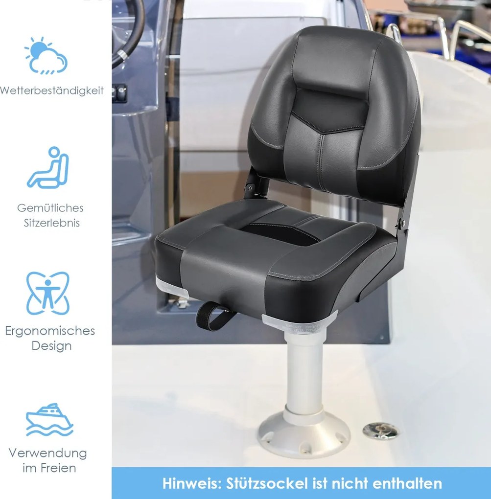 Costway Sada 2 skládacích člunových sedadel s 11 cm silnou houbovou výplní