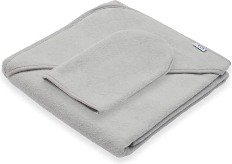 Dětská froté osuška s kapucí New Baby BASIC 80x80 šedá