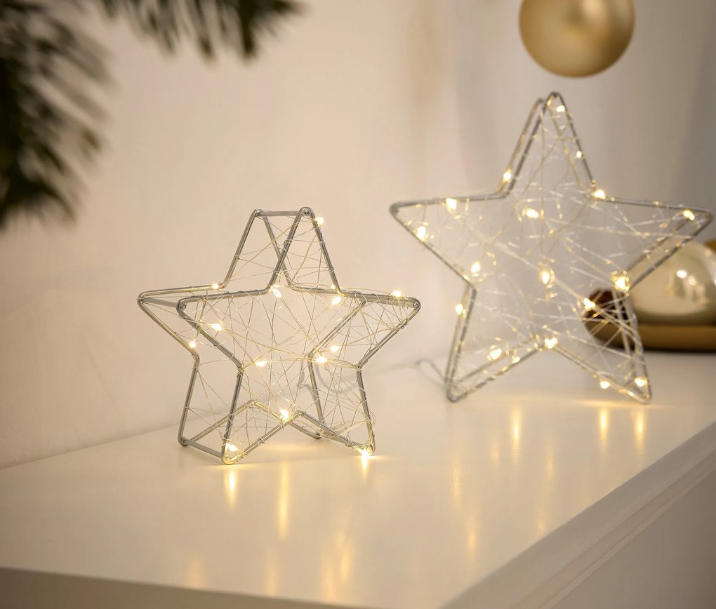 Tchibo - Dekorační hvězdy s LED - barva: transparent