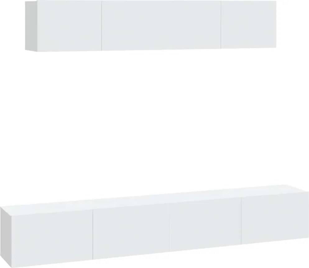 4dílný set TV skříněk bílý kompozitní dřevo 3114534