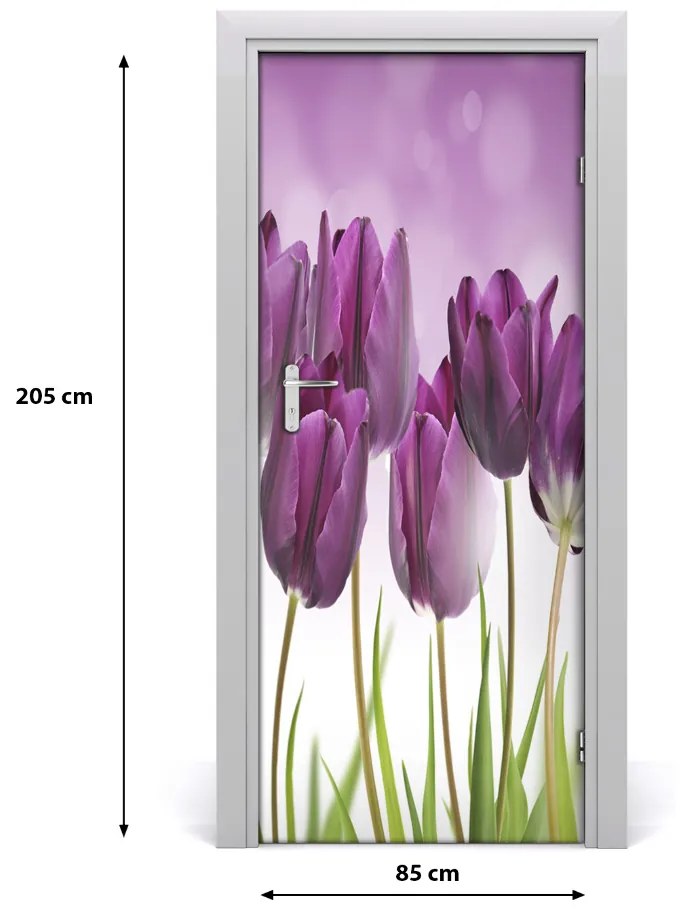 Fototapeta samolepící Fialové tulipány 85x205 cm