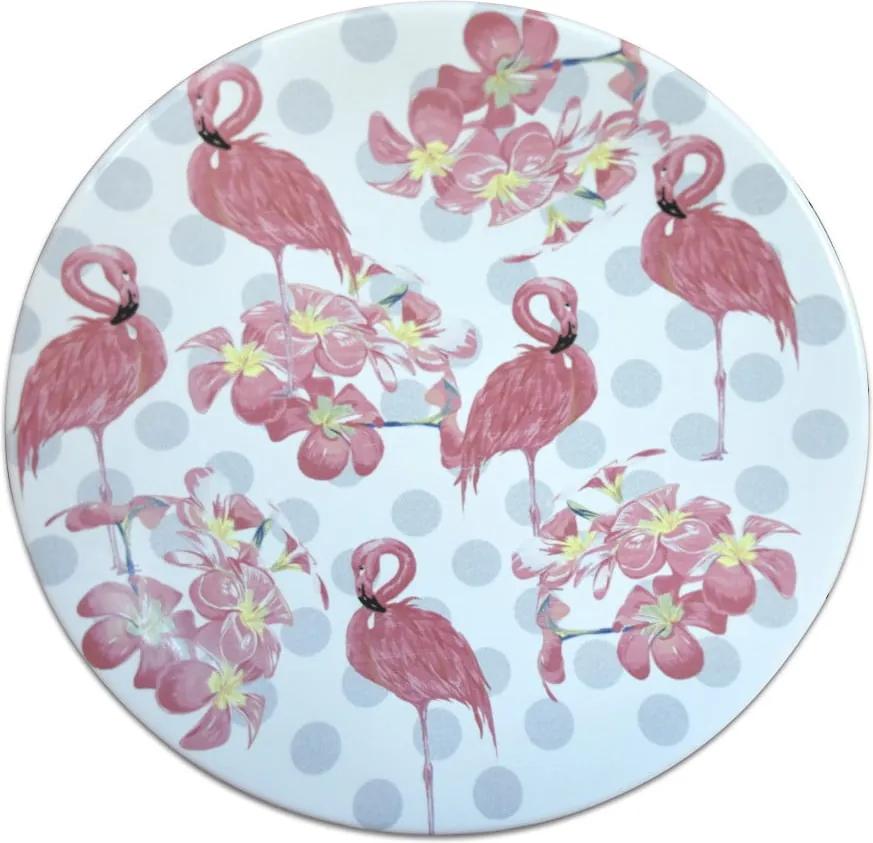 Keramický talíř Flamingos, ⌀ 25 cm