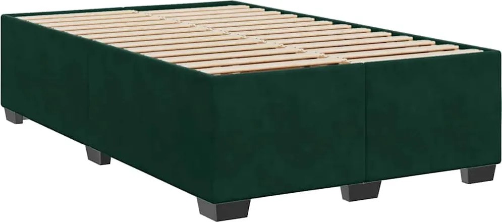 Box spring postel s matrací tmavě zelená 120x190 cm samet 3290855