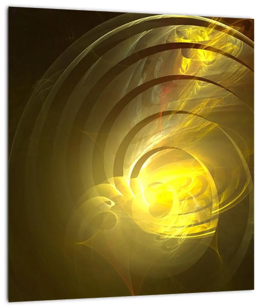 Obraz žluté abstraktní spirály (30x30 cm)