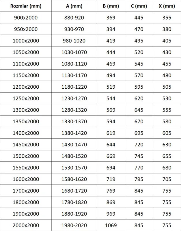 Mexen Exo, posuvné dveře do otvoru 125x200 cm, 6mm čiré sklo, černý profil, 8151-125-000-70-00