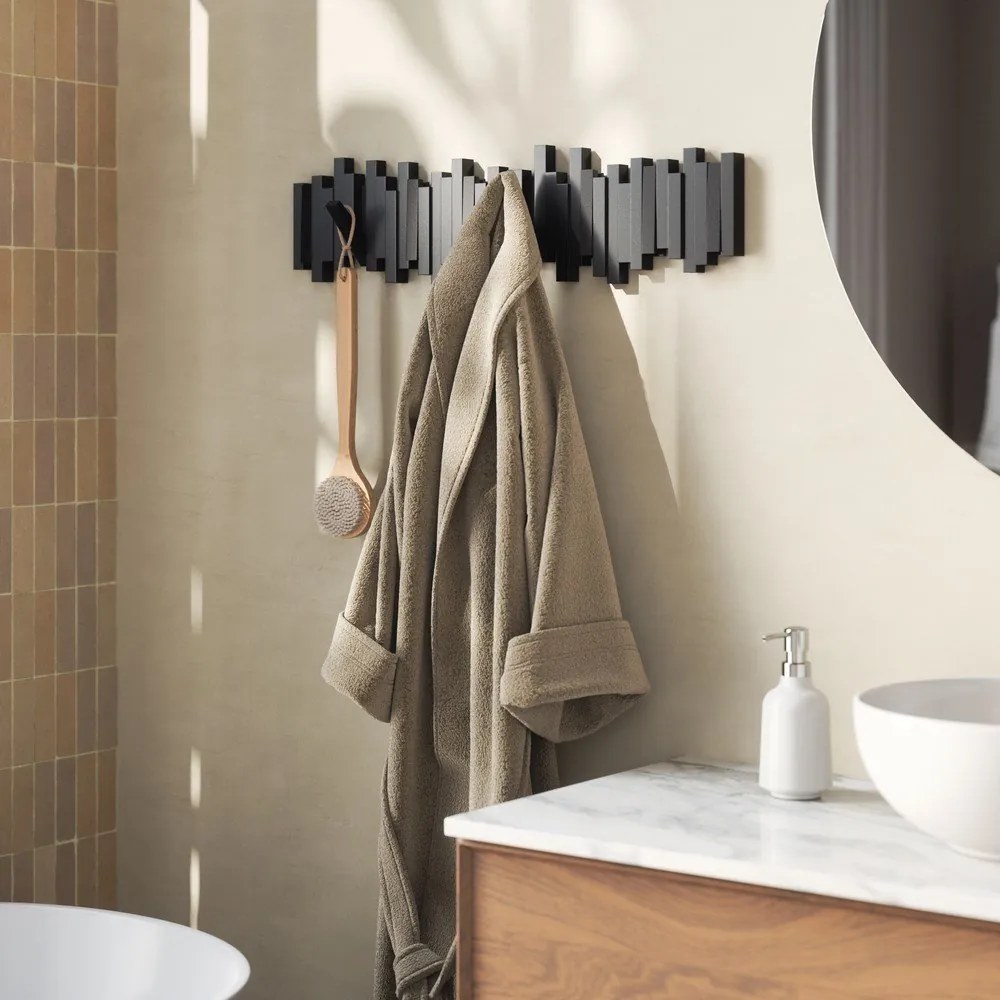 Černý plastový nástěnný věšák 72 cm Sticks – Umbra