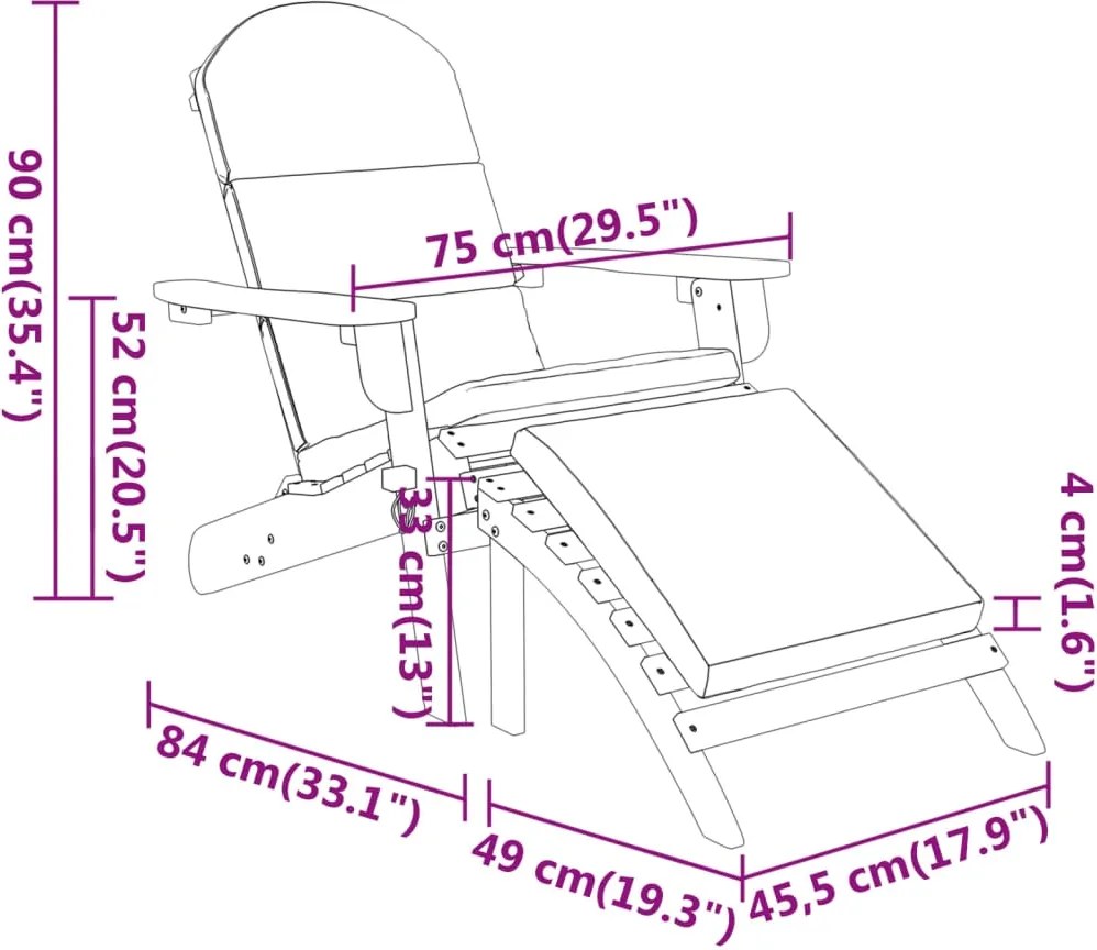 3dílná sada zahradního nábytku Adirondack masivní akácie 3152126