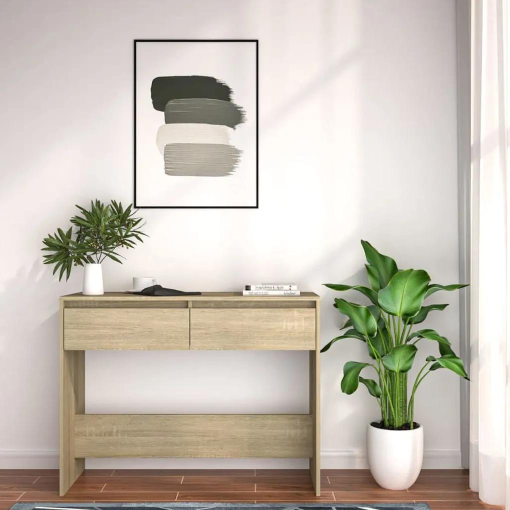 Konzolový stolek dub sonoma 100 x 35 x 76,5 cm kompozitní dřevo - Default Title