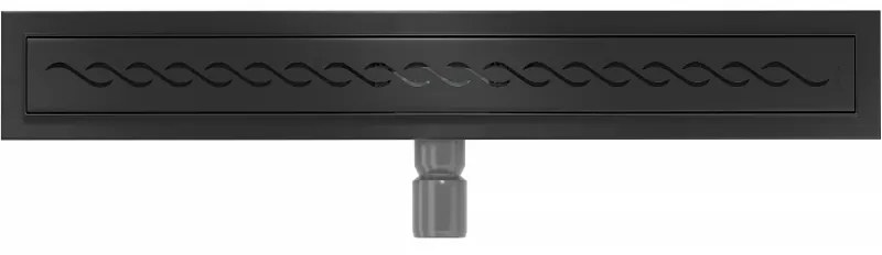 Mexen Flat nerezový sprchový žlab 50 cm, vzor M18, černá, 1723050-15