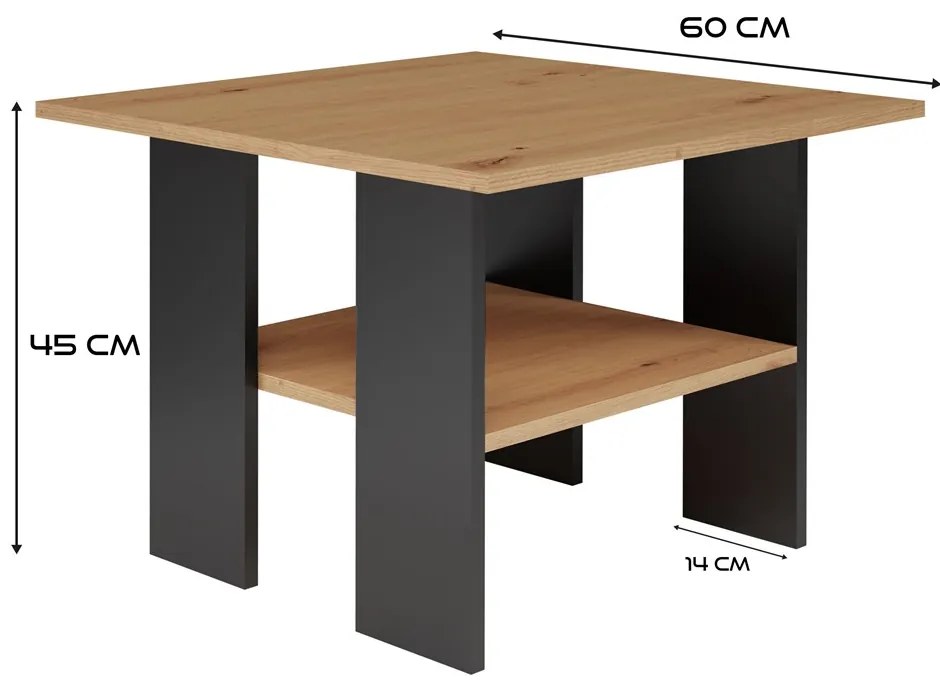 Konferenční stolek MODERNA dub artisan + černá