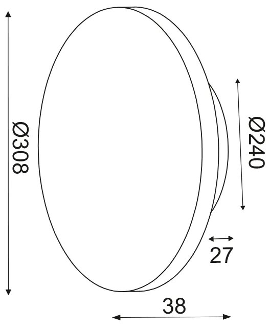 ACA DECOR LED nástěnné dekorativní svítidlo ECLIPSE 15W/230V/3000K/1200Lm/80°/IP20, tmavě hnědé