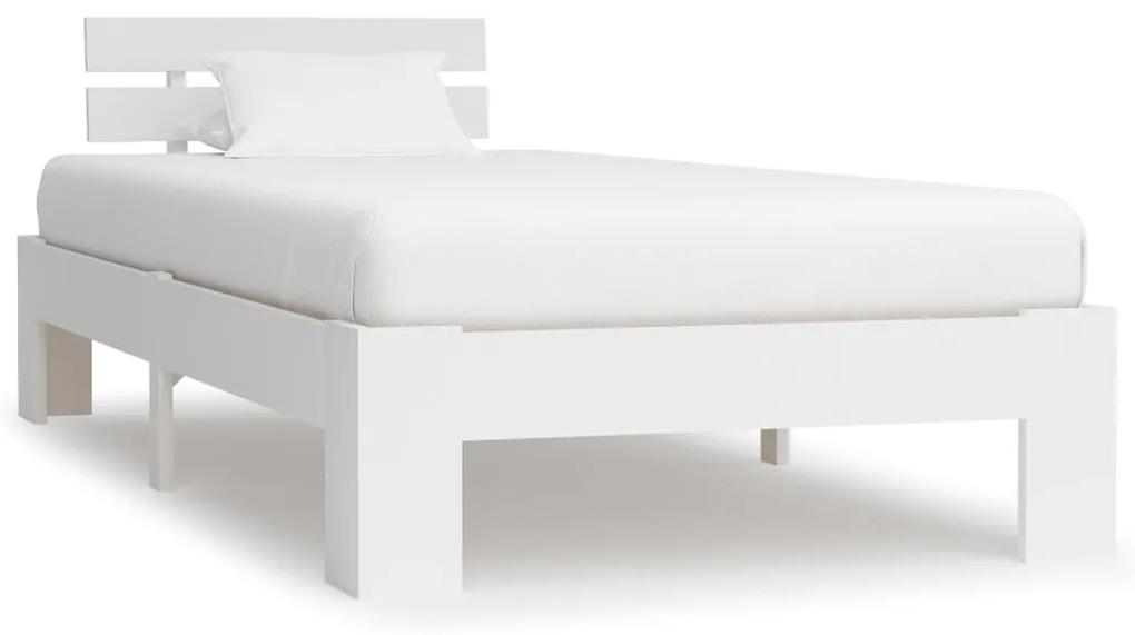 Rám postele bílý masivní borové dřevo 100 x 200 cm - Default Title
