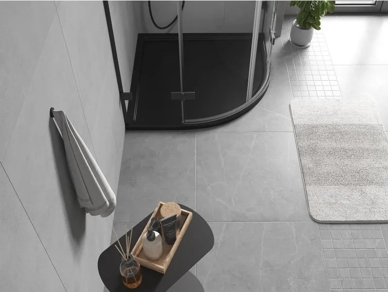 Mexen Flow sprchová vanička půlkruhová slim 80 x 80 cm, černý mat - 46Q708080