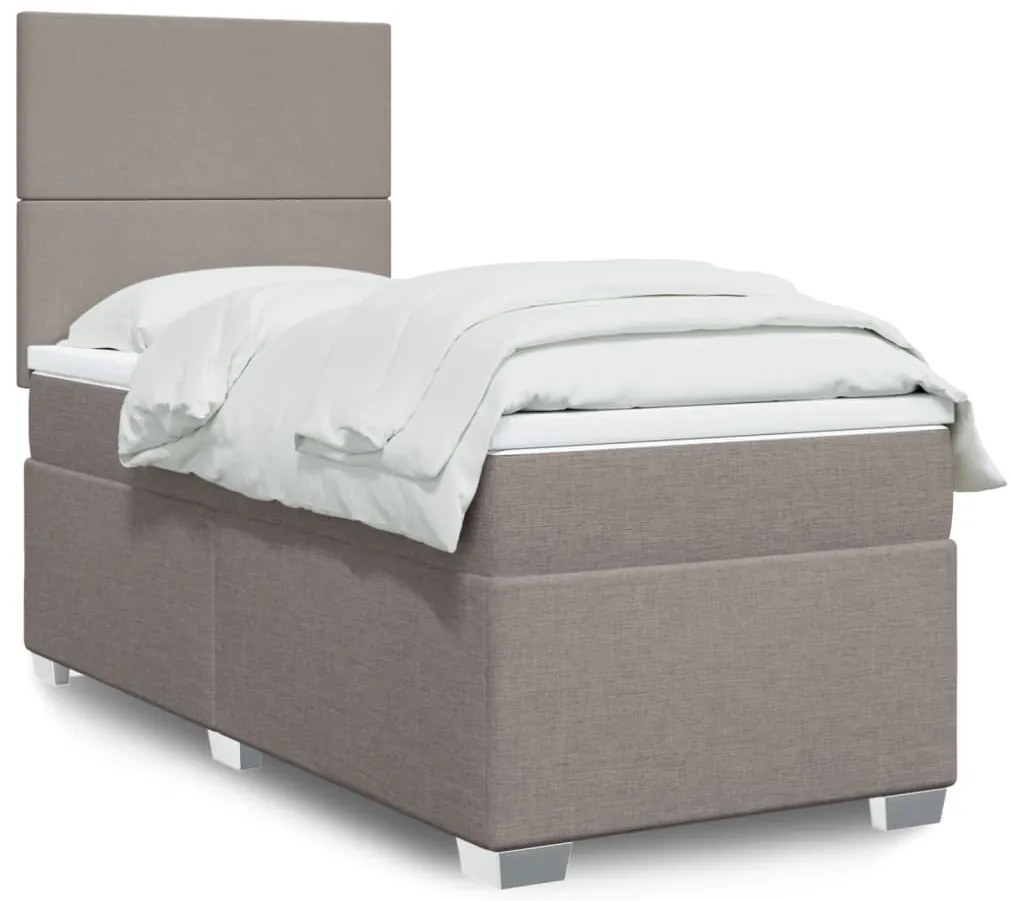 Box spring postel s matrací taupe 100 x 200 cm textil 3292696