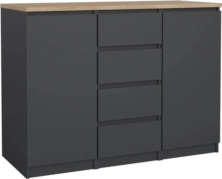 Tmavě šedá komoda 121x91x50 cm Naia – Tvilum