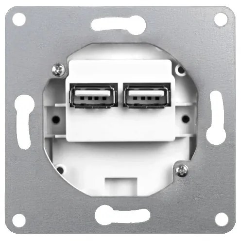 Elhard 2xUSB zásuvka Vera, matná, bílá VZ2132W