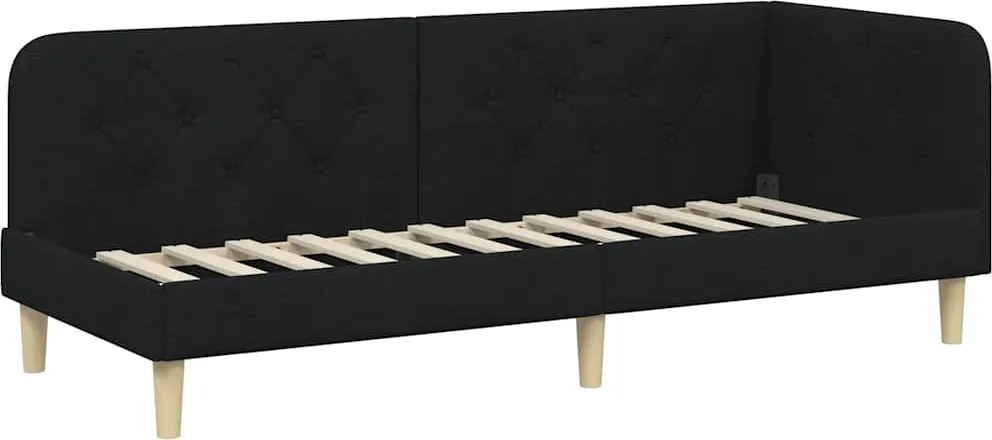 Rohový rám postele Černý 80 x 200 cm textil 3394103