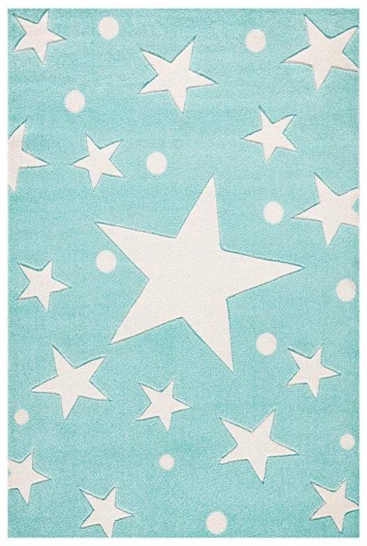MAXMAX Dětský koberec STARS mátový 160x230 cm