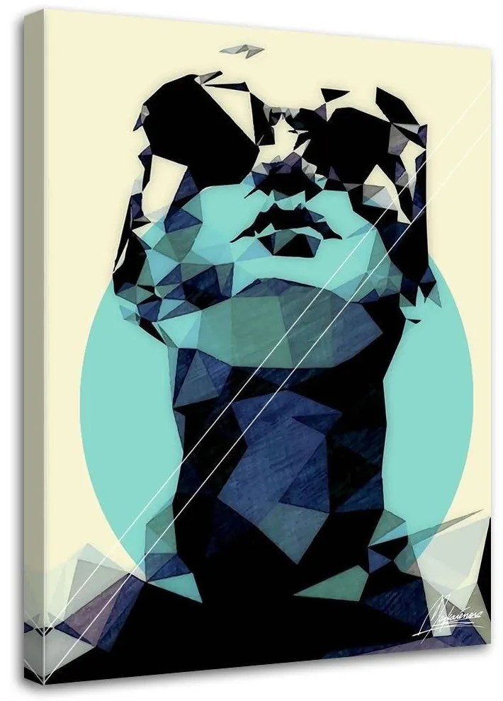 Gario Obraz na plátně Žena a modrý kruh - Cantu Rozměry: 40 x 60 cm