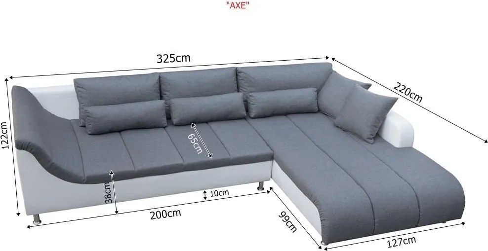 LOFT rohová sedací souprava, pravá, bílá/hnědá (soft 17/inari 27)