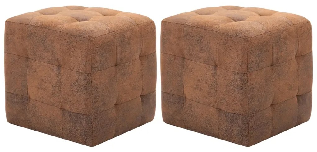 Noční stolky 2 ks hnědé 30 x 30 x 30 cm umělá broušená kůže 249014