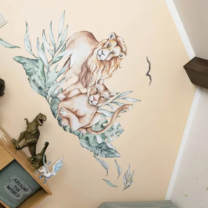 INSPIO Dětské samolepky na zeď - Zvířátka ze safari v divočině