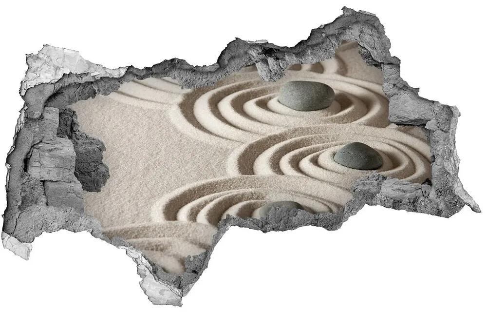 Wallmuralia Díra 3D fototapeta Kameny zen písek 95x73 cm