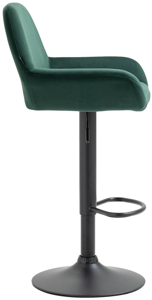 Barová židle Romsey - samet - černý rám | zelená