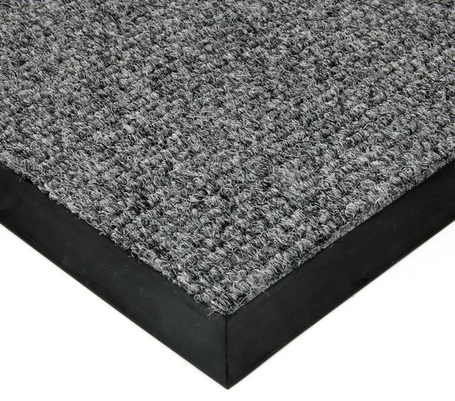 Šedá textilní zátěžová čistící rohož Catrine - 100 x 100 x 1,35 cm