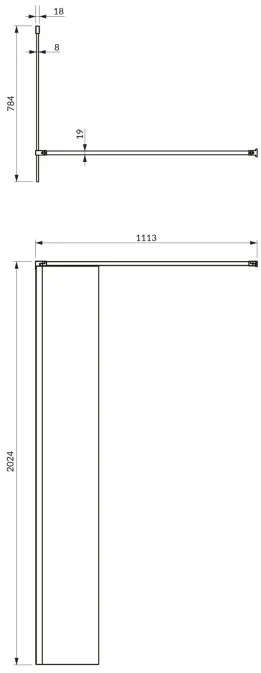 Omnires MARINA DNR80XBLTR Walk-in 80, matná černá - Omnires