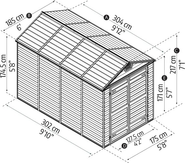 Palram - Canopia Skylight 6x10 hnědý - zahradní domek